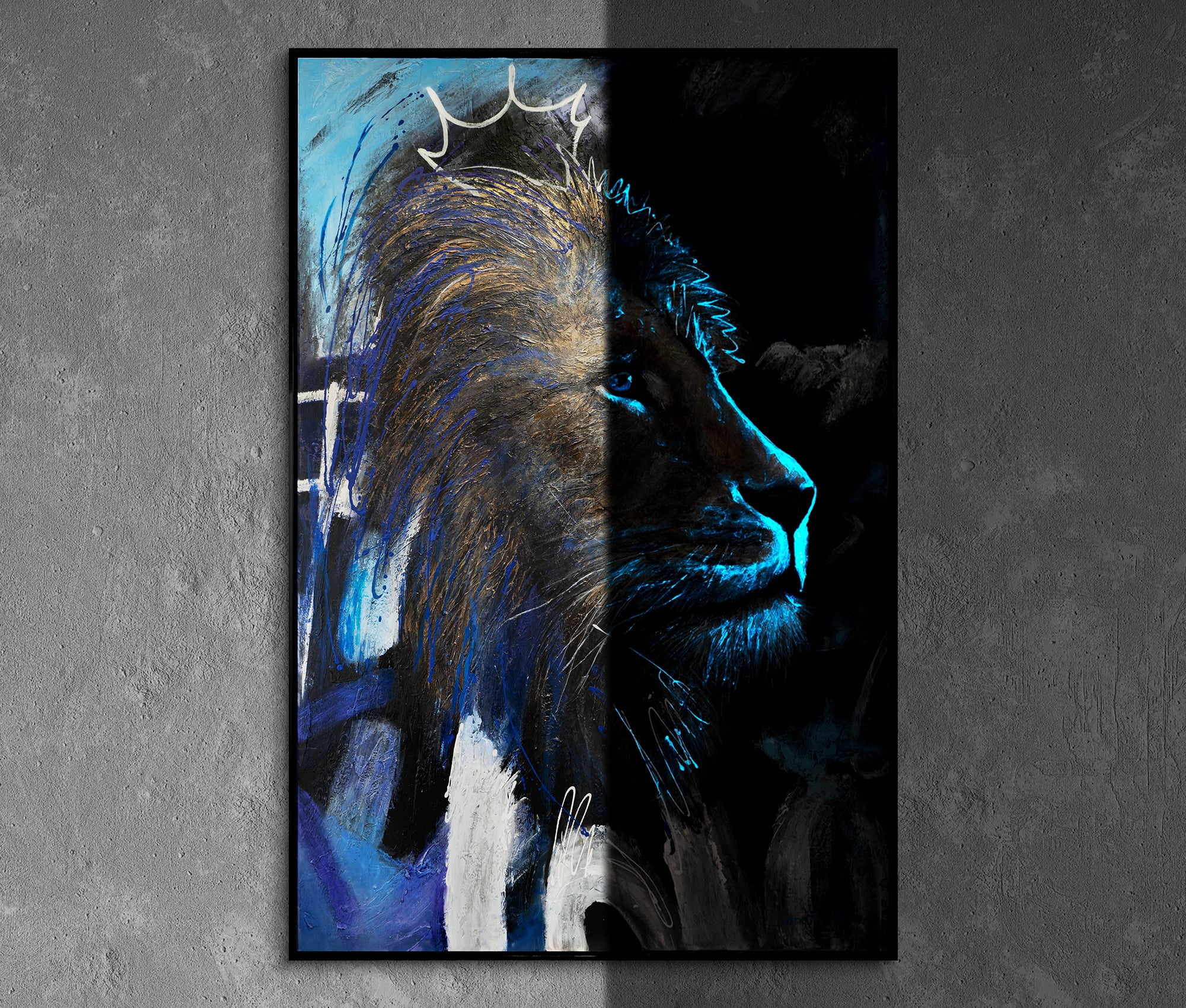 YS-Art Awakening of Power Glow-in-the-Dark Hand-Painted Artwork with ...