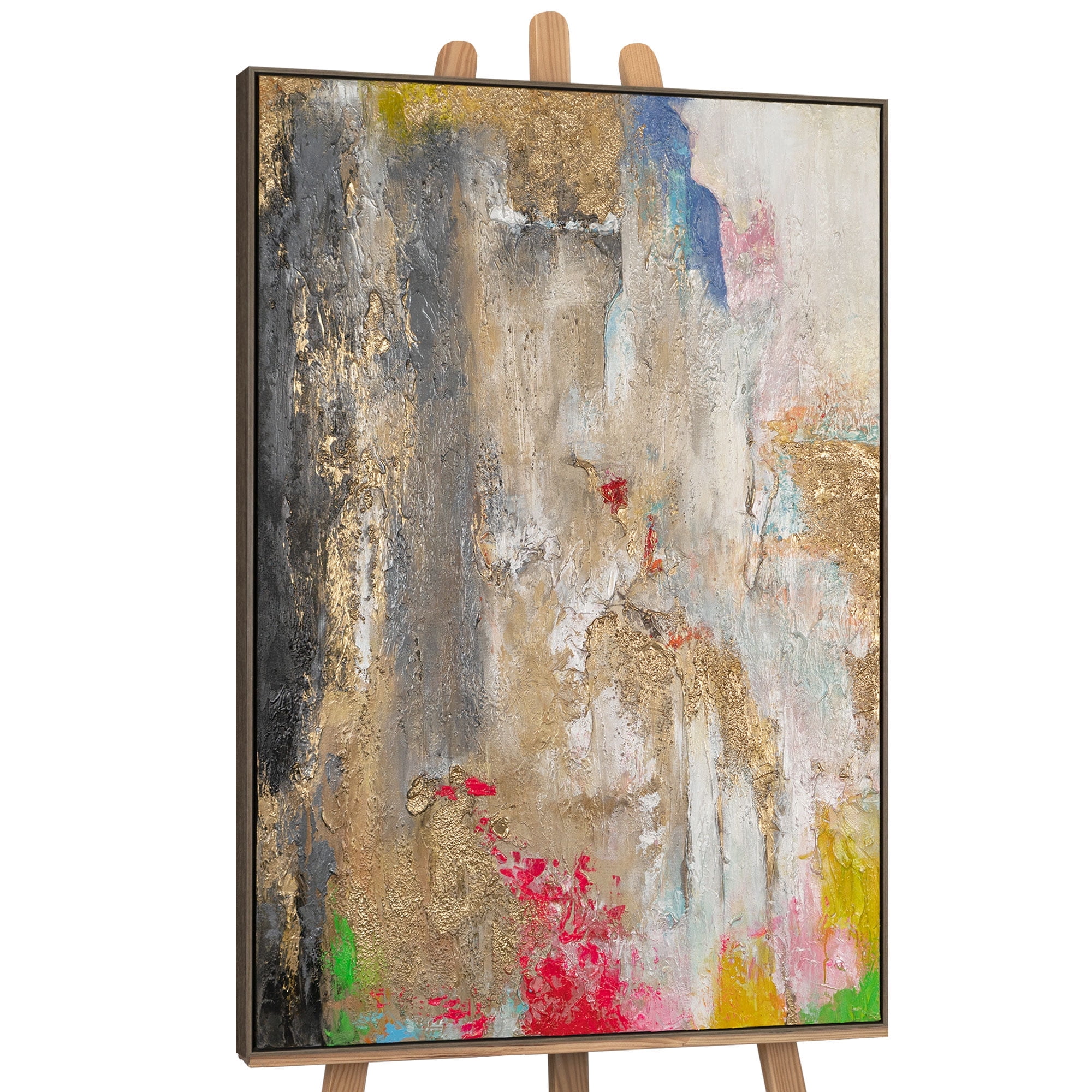 YS-Art Colored Reflections Acrylic Textured Abstract Canvas Wall Art ...