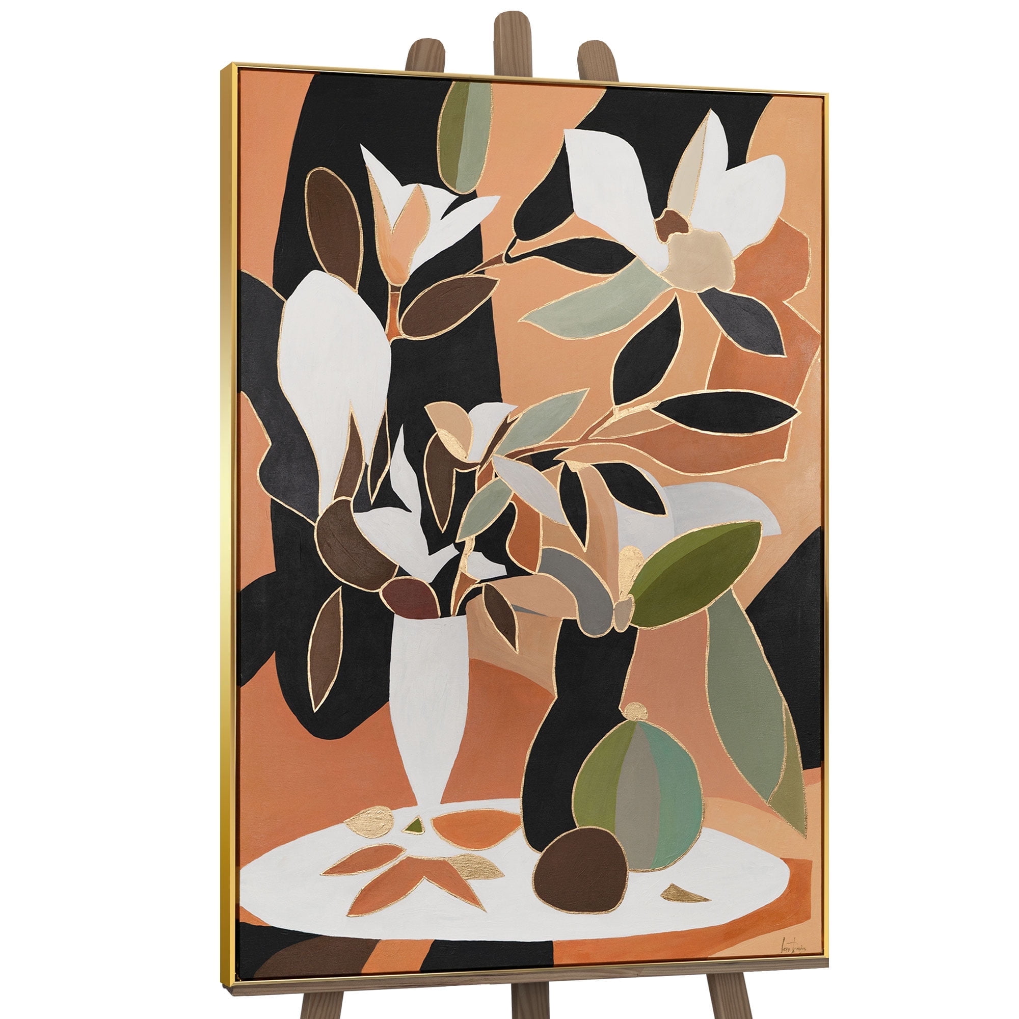 YS-Art Harmony of Forms Large Hand-Painted Floral Abstract Canvas Wall ...