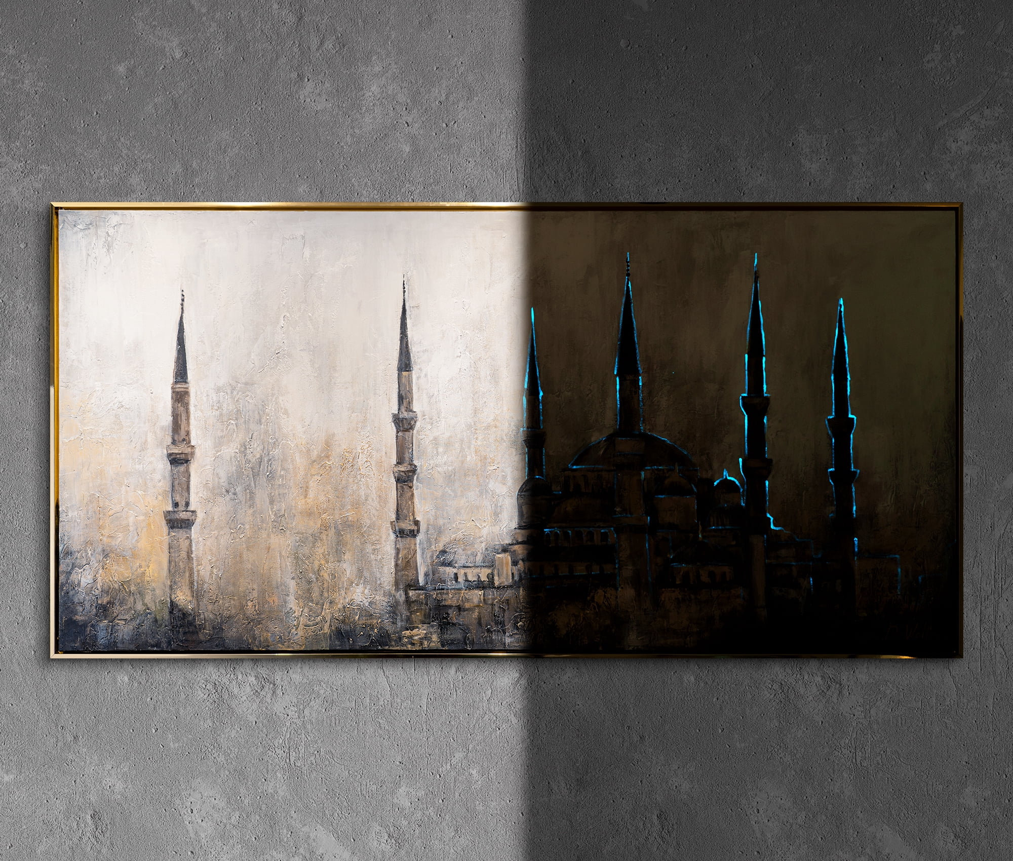 YS-Art Oasis of Faith Glow-in-the-Dark Wall Art, Painting for Home ...