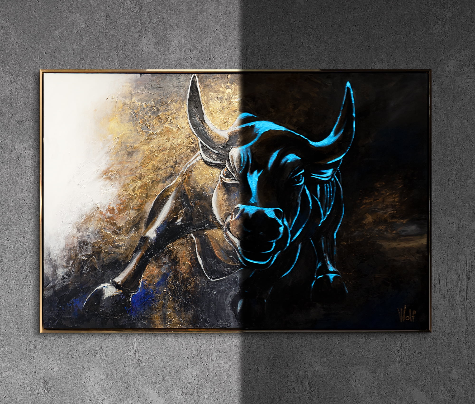 YS-Art Symbol of Fearlessness Glow-in-the-Dark Canvas Painting with ...