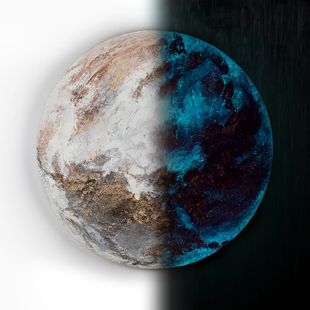 YS-Art Venus Round Glow-in-the-Dark Wall Art, Handcrafted Home Wall ...