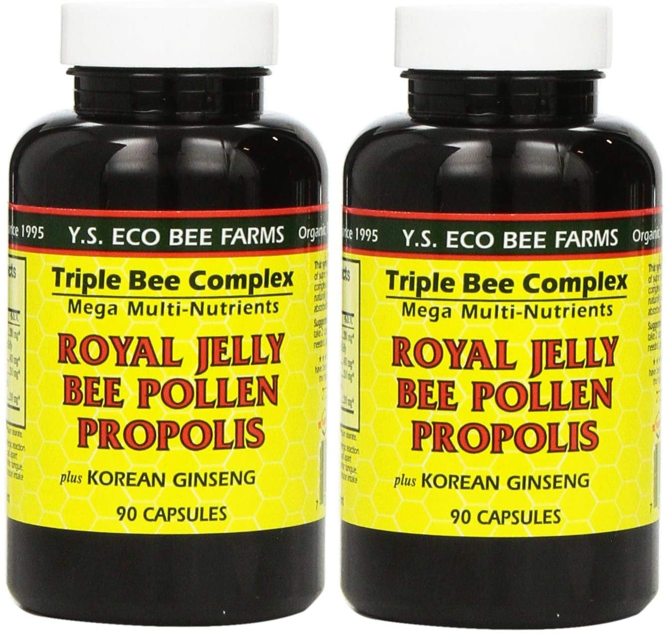 Y.S. Eco Bee Farms Triple Bee Complex, 90 Capsules - Royal Jelly ...