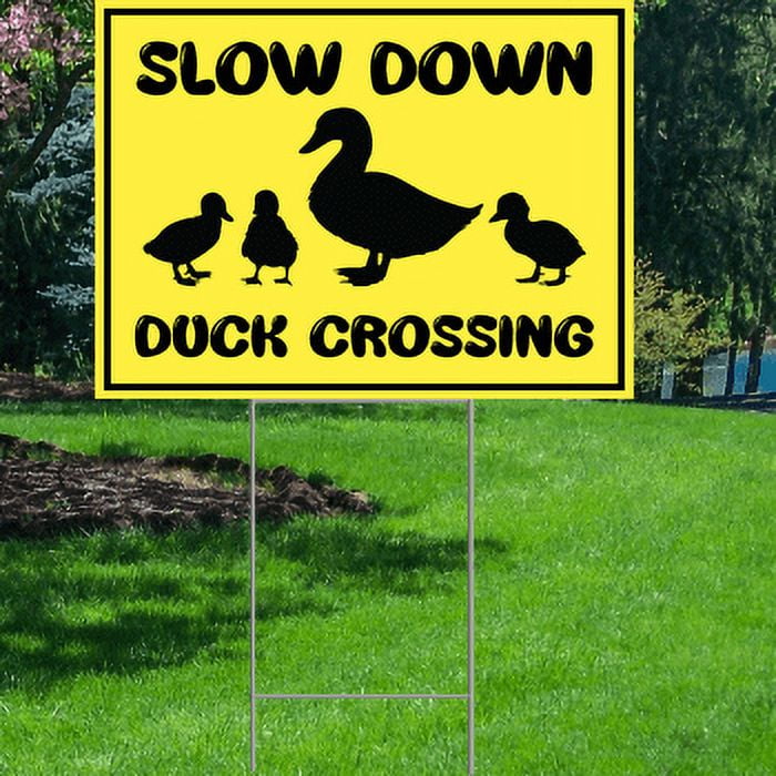 YS2001 Duck Crossing Waterproof Coroplast Plastic Yard Sign Lawn Sign ...
