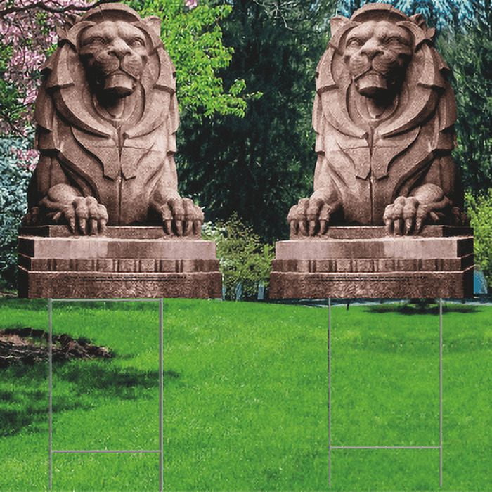 Wet Paint Printing + Design YS3062 Lion Statue Gate Outdoor Yard Sign ...