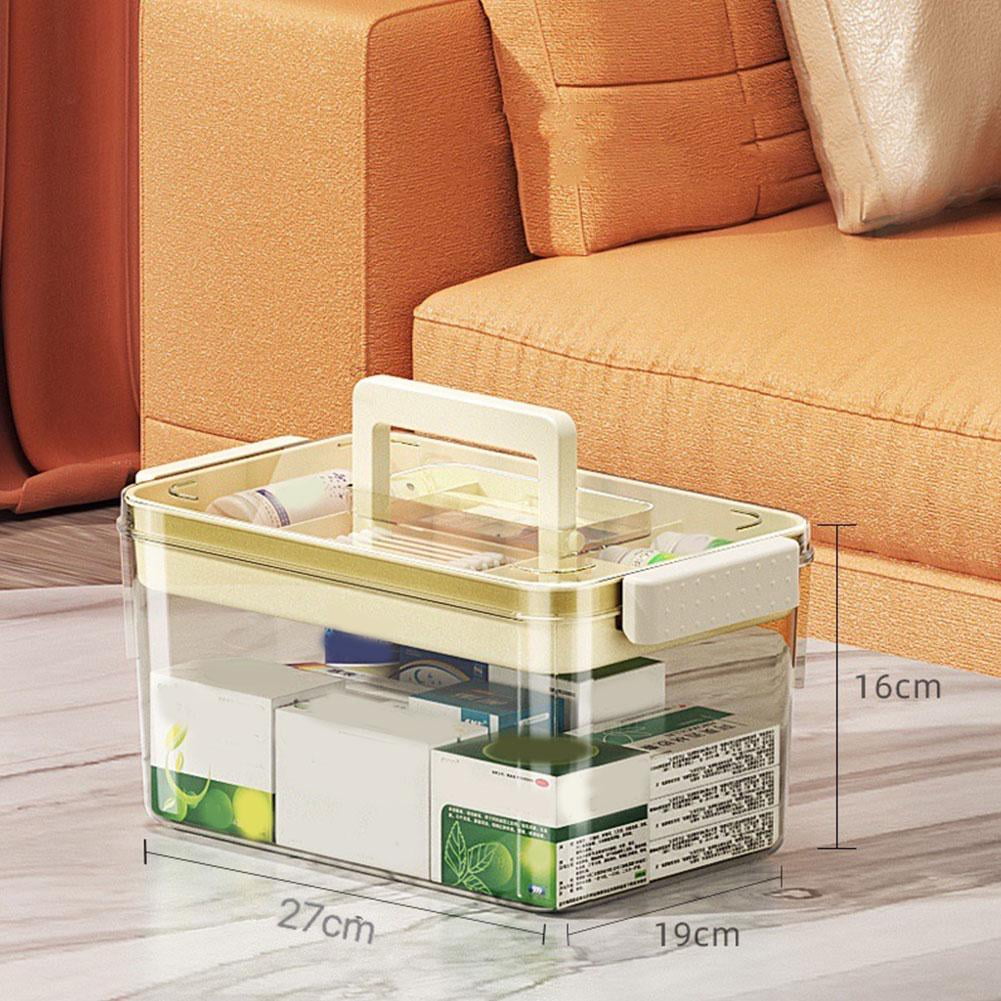 YSABOXS 2 Tier Medicine Storage Box with Handle, Medical Organizer With ...