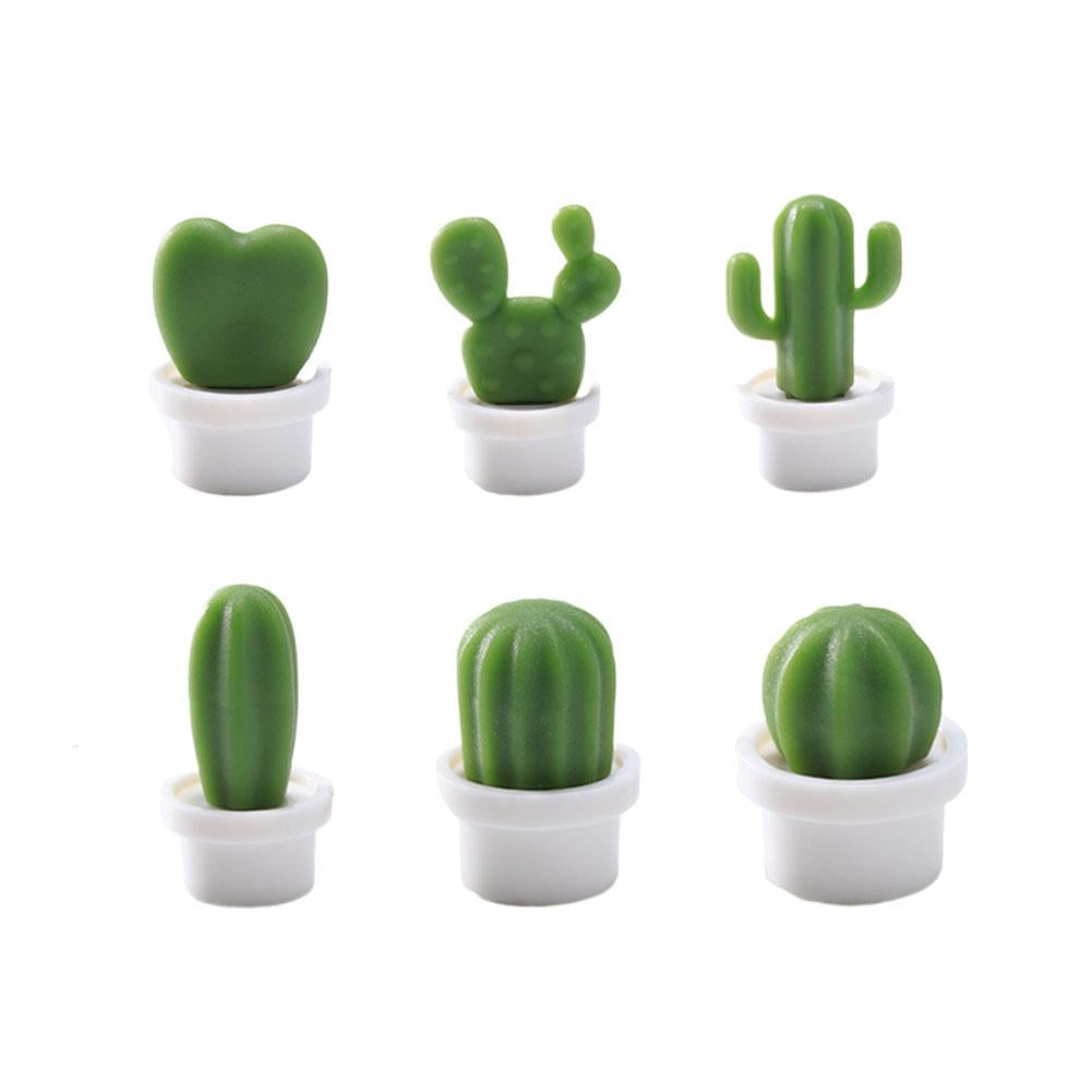 YSABOXS 6pcs Plant Magnets, 3D Cute Cactus Refrigerator Magnets, Fny ...
