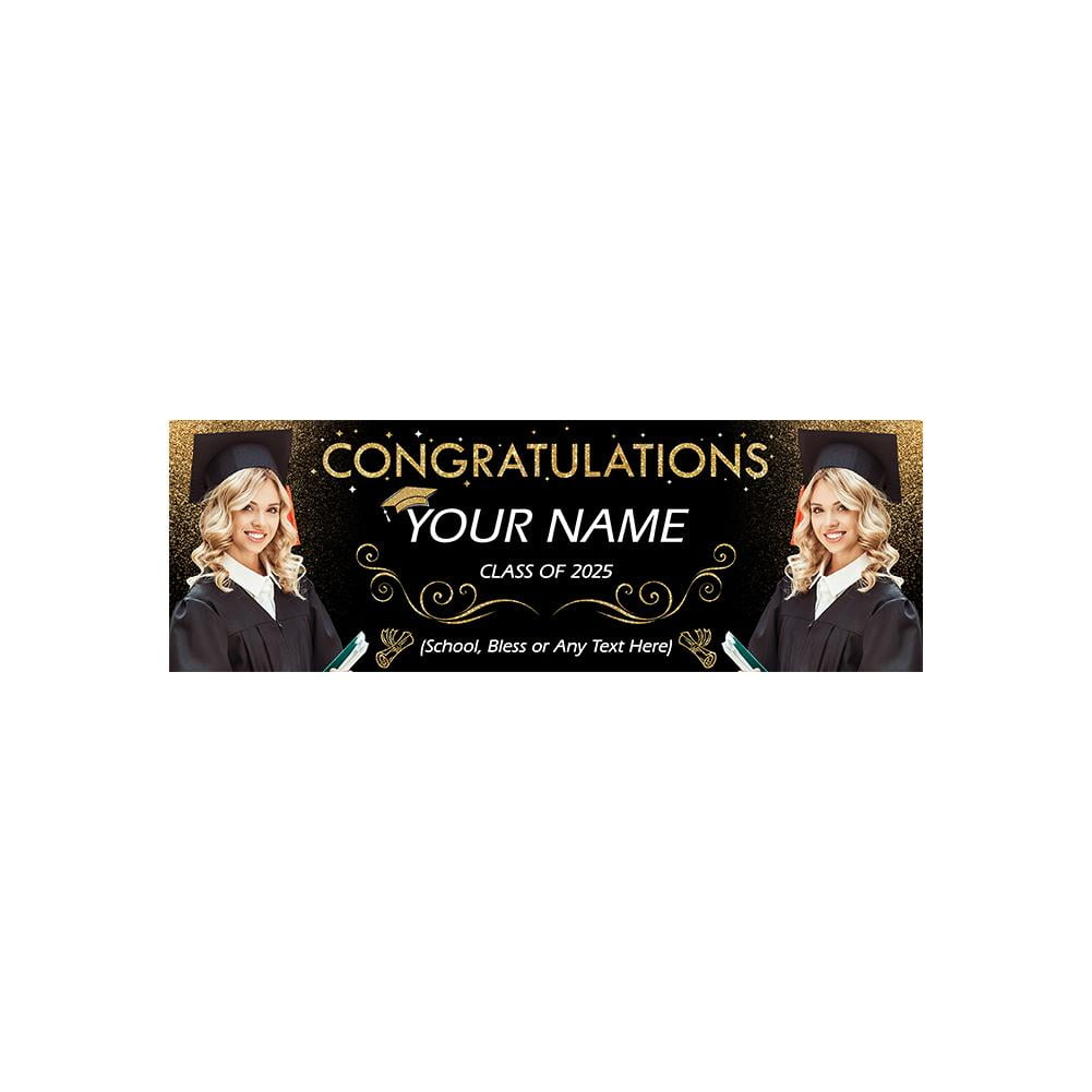 YSABOXS Graduation Banner with oto Name Personzed Graduation Banner ...