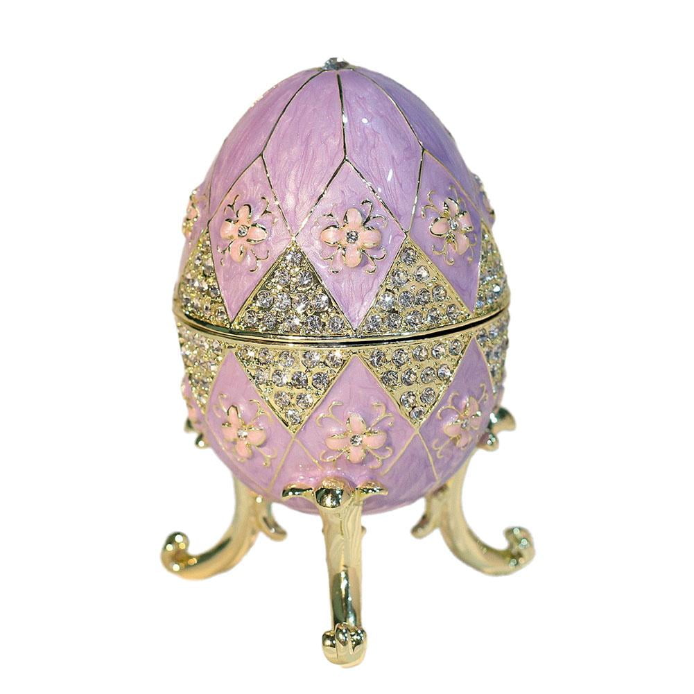 YSABOXS Hand Painted Easater Egg Style Dective Enamel Trinket Box ...