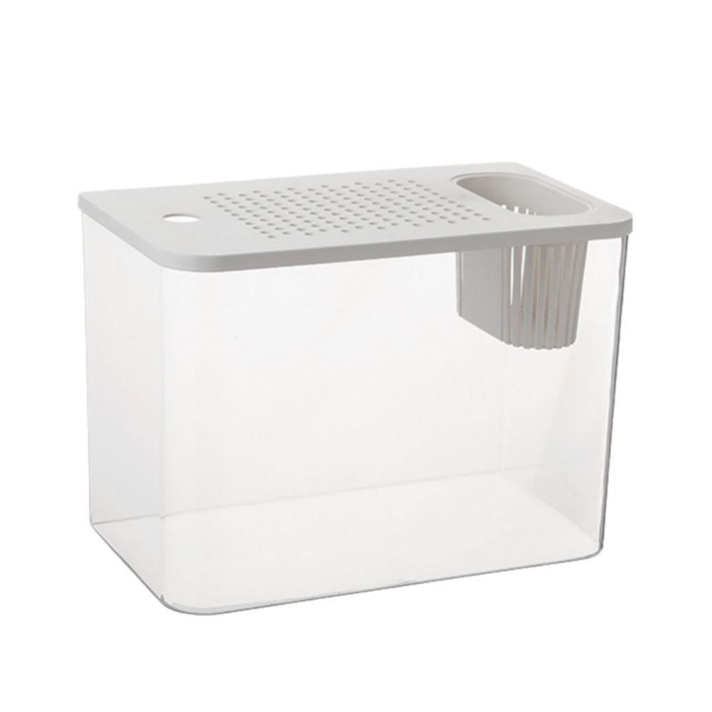 YSABOXS Small Fish Tank, Plastic Clear Micro Landse Desktop Aquarium ...