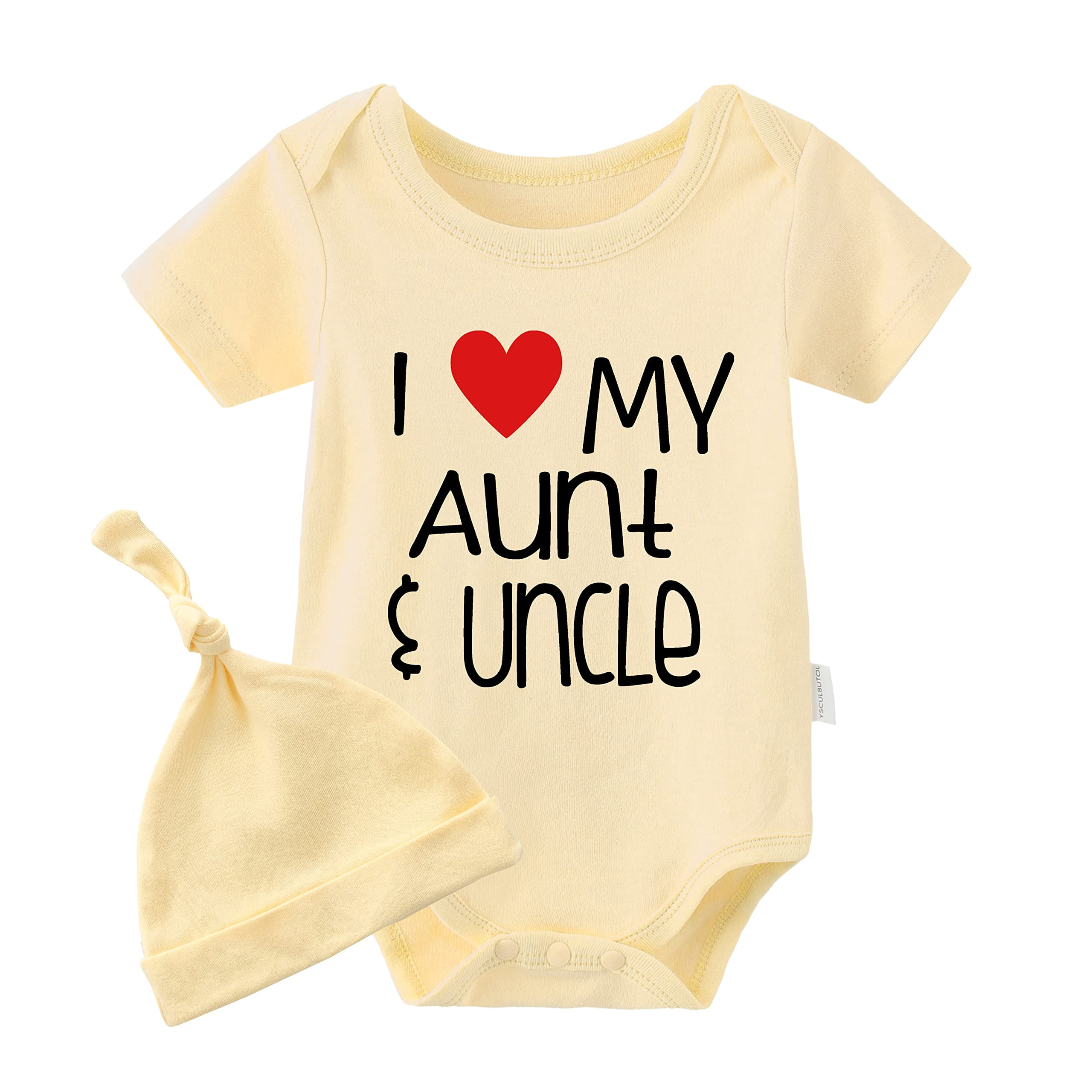 YSCULBUTOL Baby Twins Bodysuits I Love My Aunt Uncle Infant Baby ...
