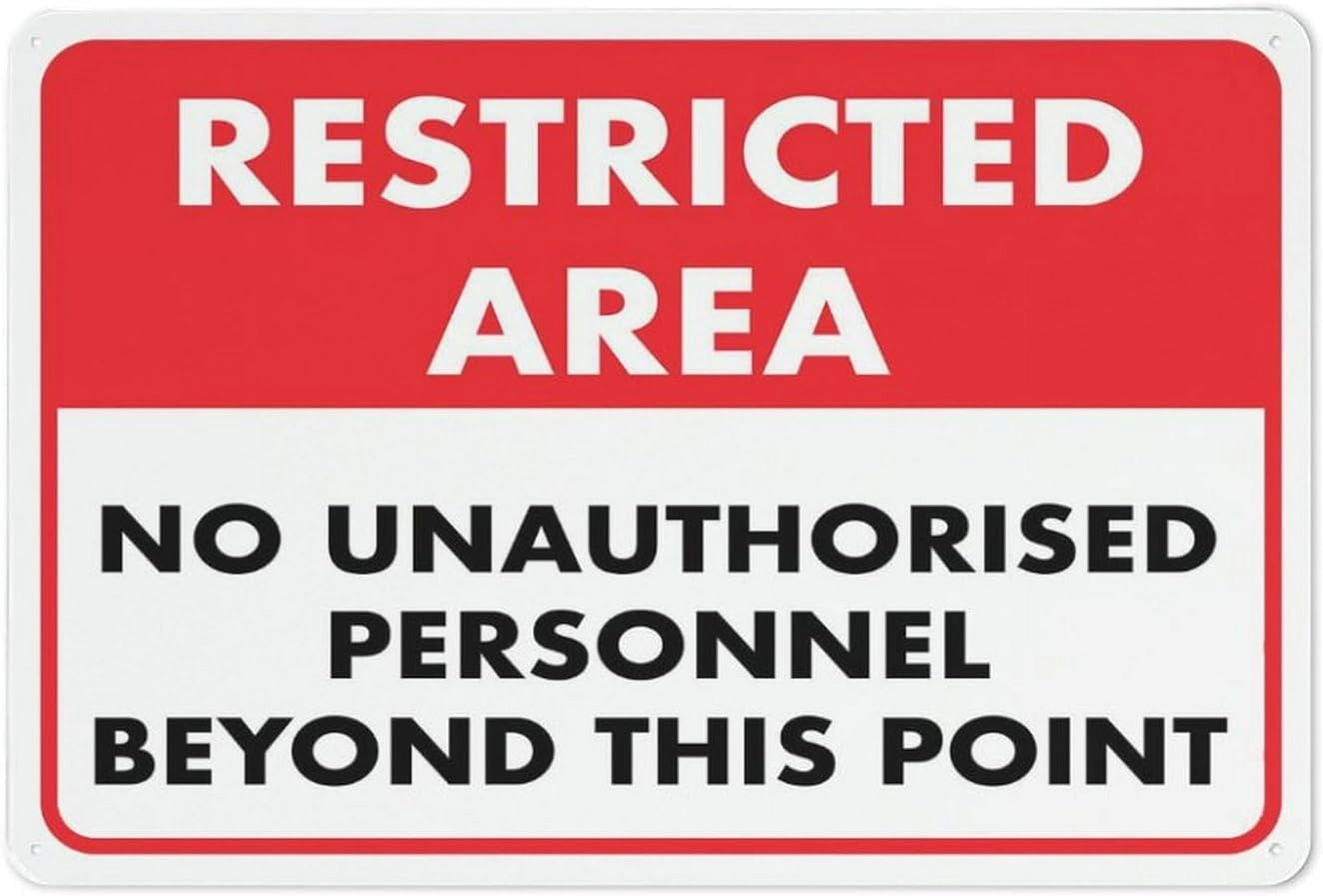 YSFWTUS Restricted Area No Unauthorised Personnel Beyond This Point ...