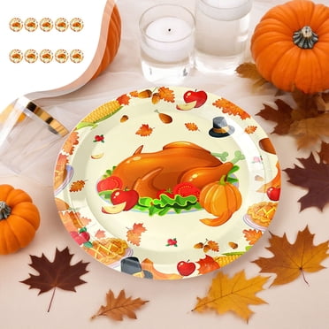 Creative Converting Harvest Wishes Thanksgiving Pumpkin Oval Dinner ...
