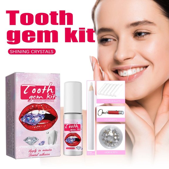 HYLLai Tooth Gem Kit, DIY Shiny Teeth Crystal Set 20 Pieces, Resin ...