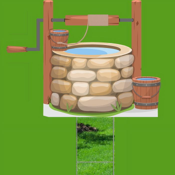 YSH4003 Wishing Well Plastic Outdoor Yard Sign Decoration Cutout ...