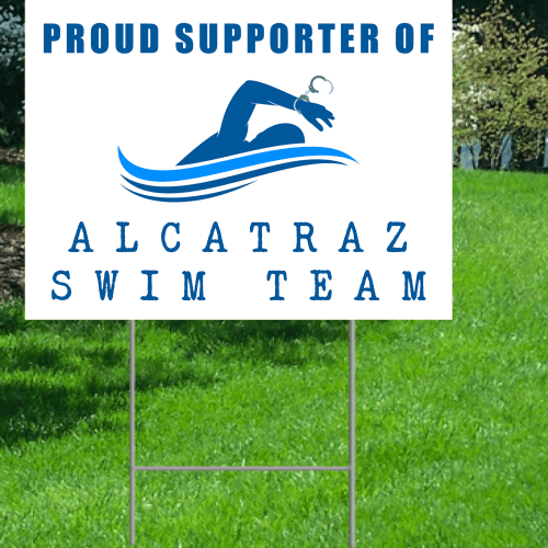 YSH4023 Alcatraz Swim Team Waterproof Plastic Yard Sign - Walmart.com