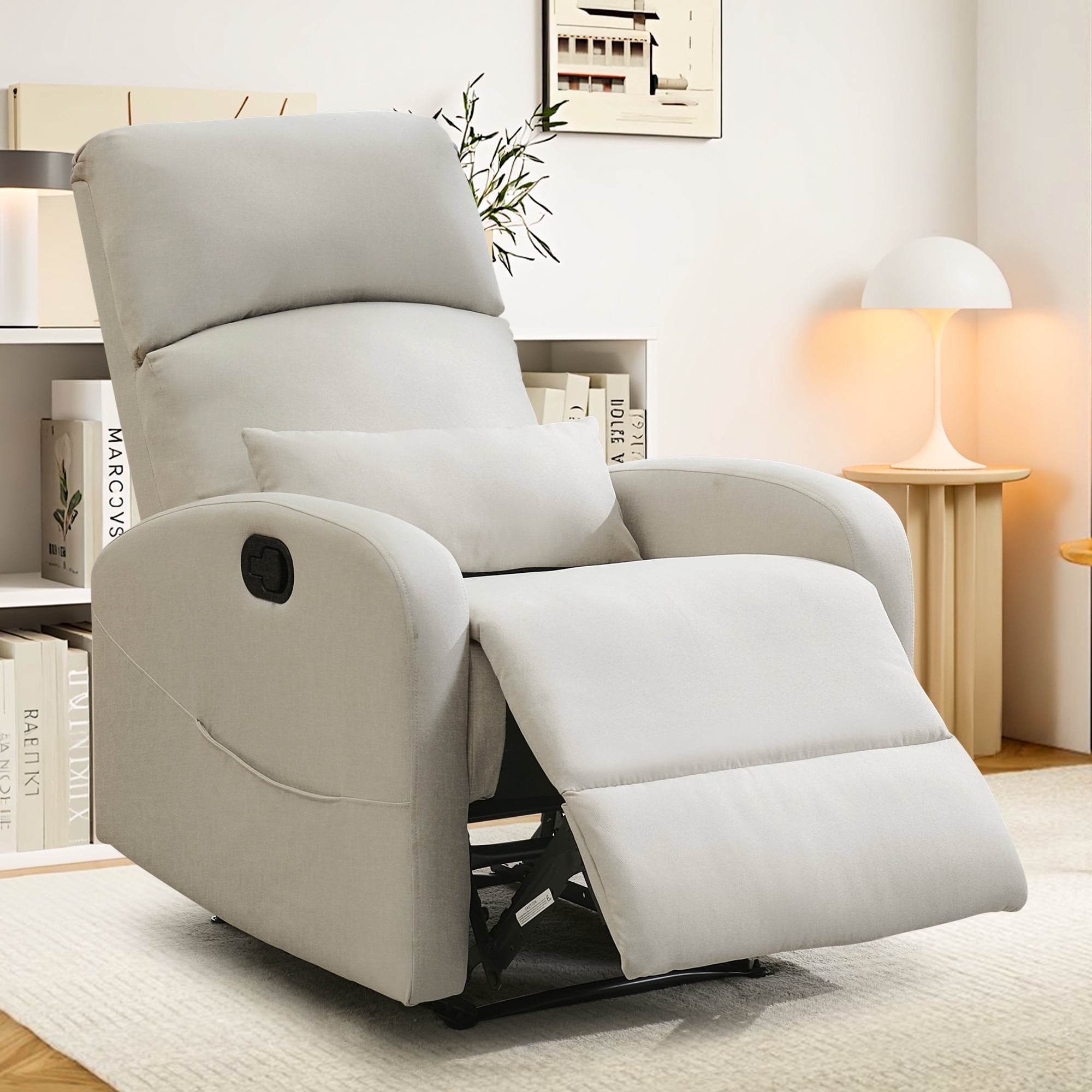 YSICK Manual Small Recliner Chair for Small Spaces with Lumbar Pillow ...