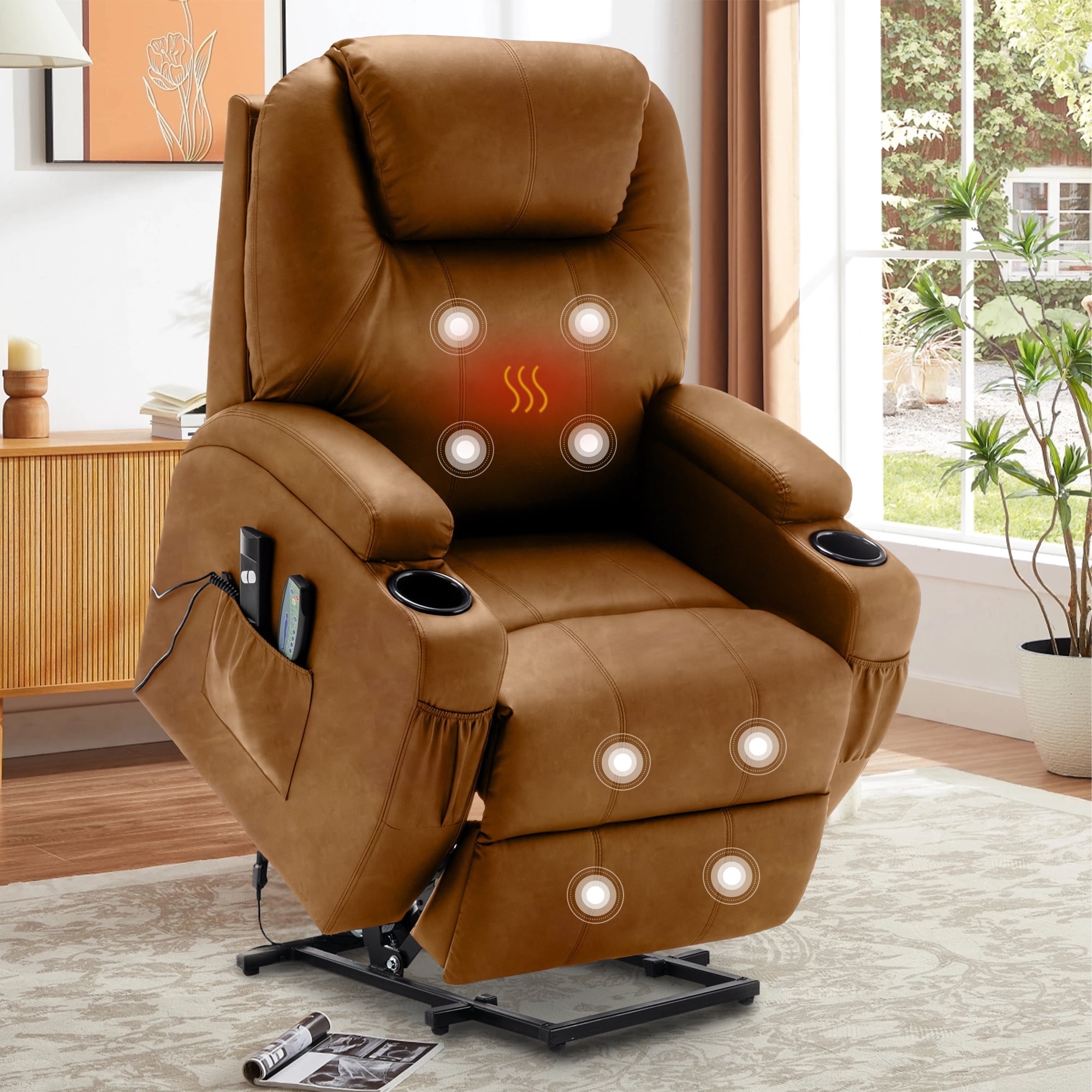 YSICK Power Lift Recliner Chair for Elderly with Massage Faux Leather ...