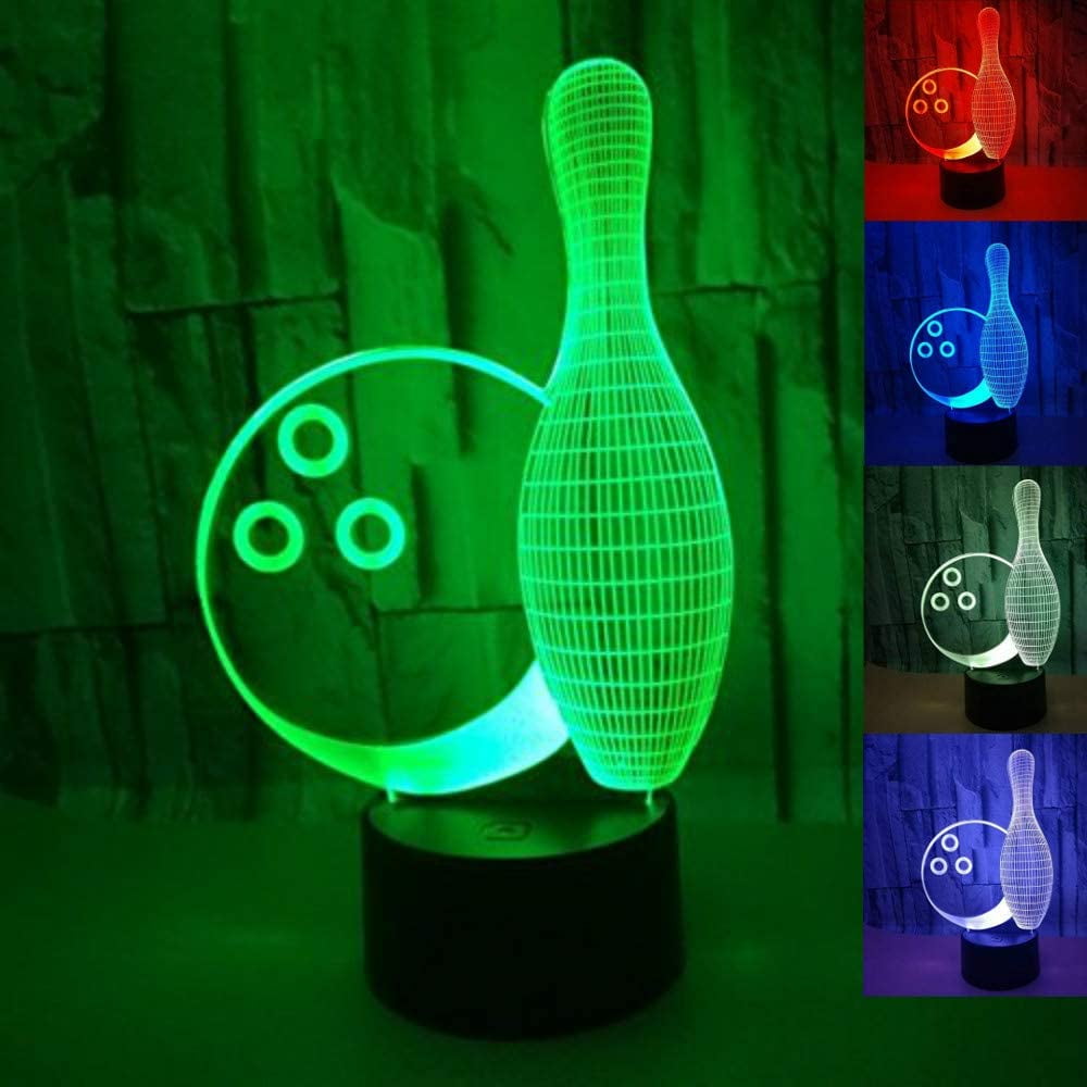 YSITIAN 3D Bowling Night Light Table Lamp Decor Table Desk Optical ...