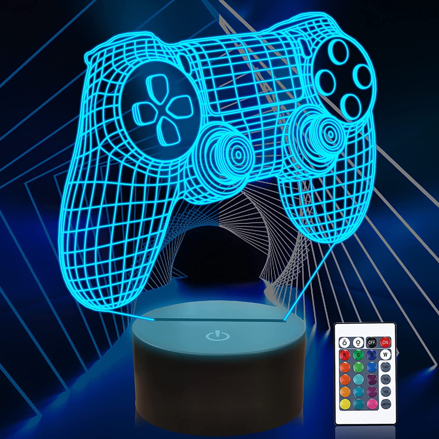 YSITIAN 3D Gamepad Illusion Lamp, Game Controller Night Light with ...
