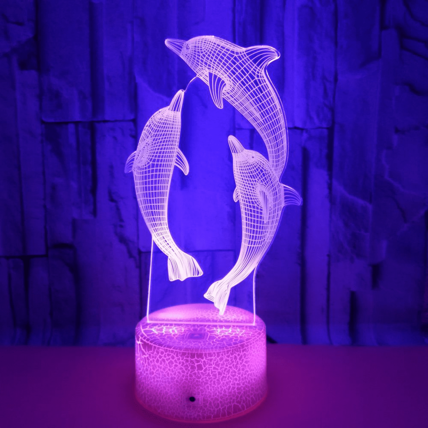 Ysitian Dolphin Acrylic 3D Night Lights, USB LED Lamp, 7 Colors ...
