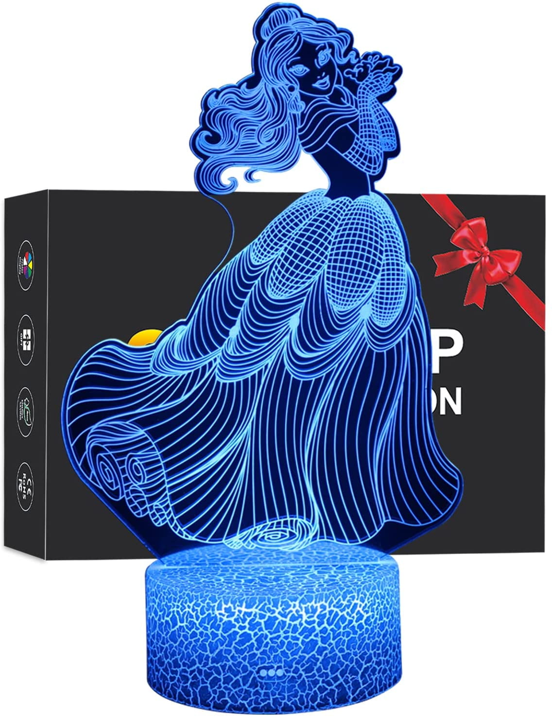 YSITIAN Princess Night Light Girls Birthday Xmas Gift Idea, 16 Colors ...