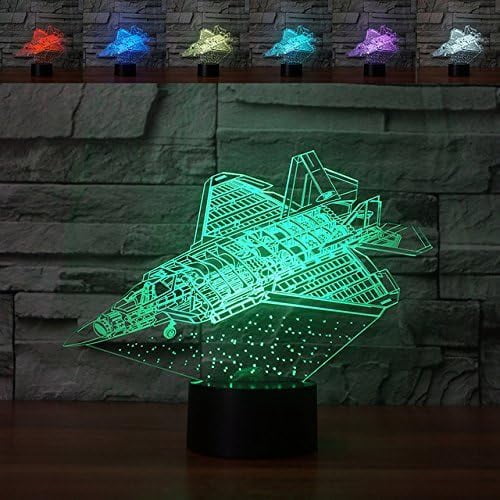 YSITIANNA 3D Airplane Plane Fighter Aircraft Night Light Touch Switch ...