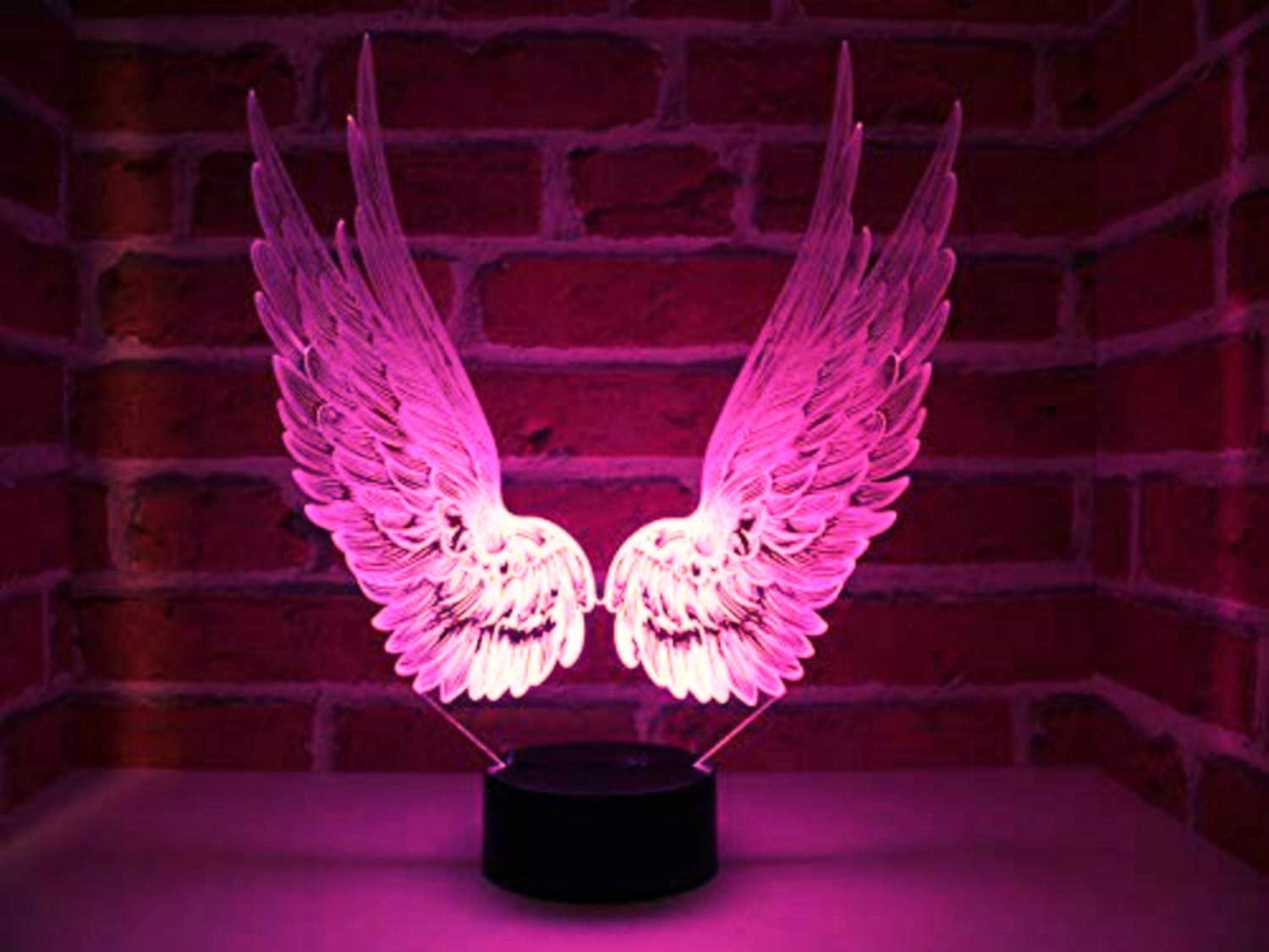 YSITIANNA 3D Angel Wing Night Light Led Touch Switch Decor Table Desk ...