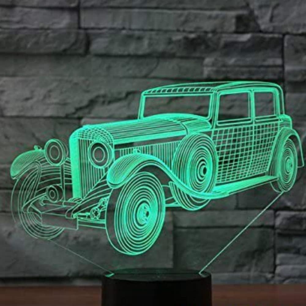 YSITIANNA 3D Classic Antique Car Night Light Touch Switch Decor Table ...
