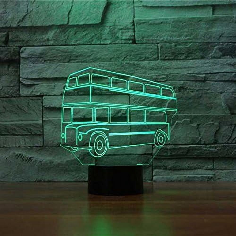YSITIANNA 3D Double Decker Bus Night Light Touch Switch Table Desk ...