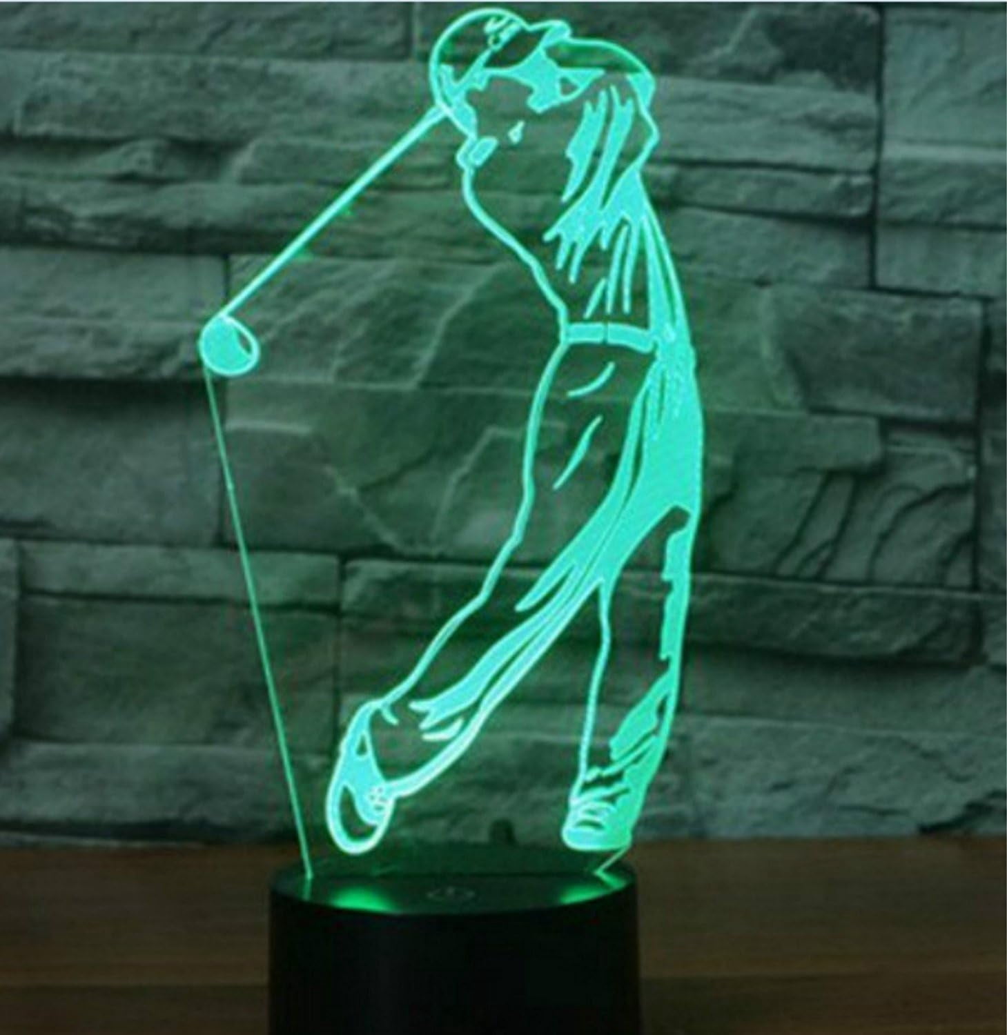YSITIANNA 3D Golf Night Light Table Desk Optical Illusion Lamps 7 Color ...