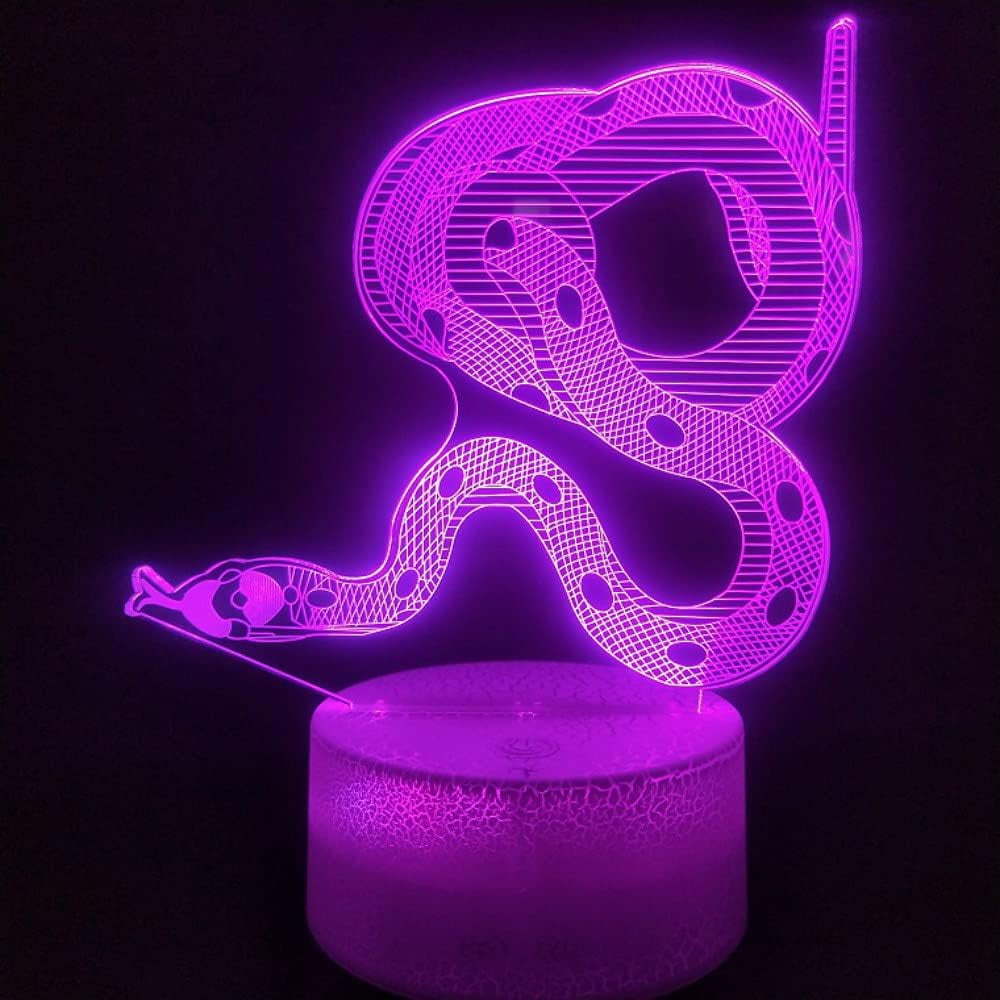 YSITIANNA 3D Snake Night Light Table Desk Optical Illusion Lamps 7 ...