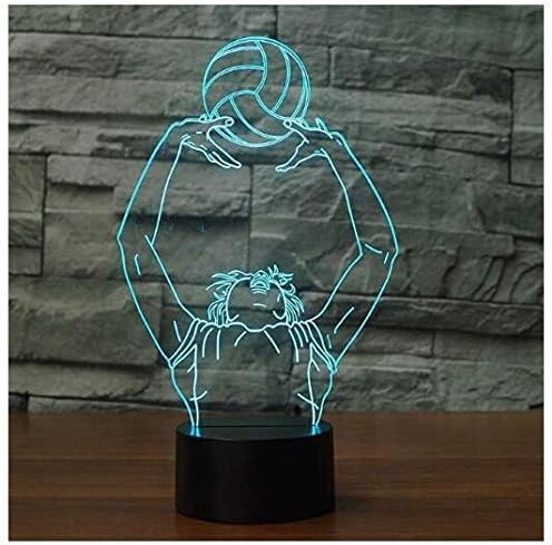 YSITIANNA 3D Volleyball Toss Night Light Remote Control Power Touch ...