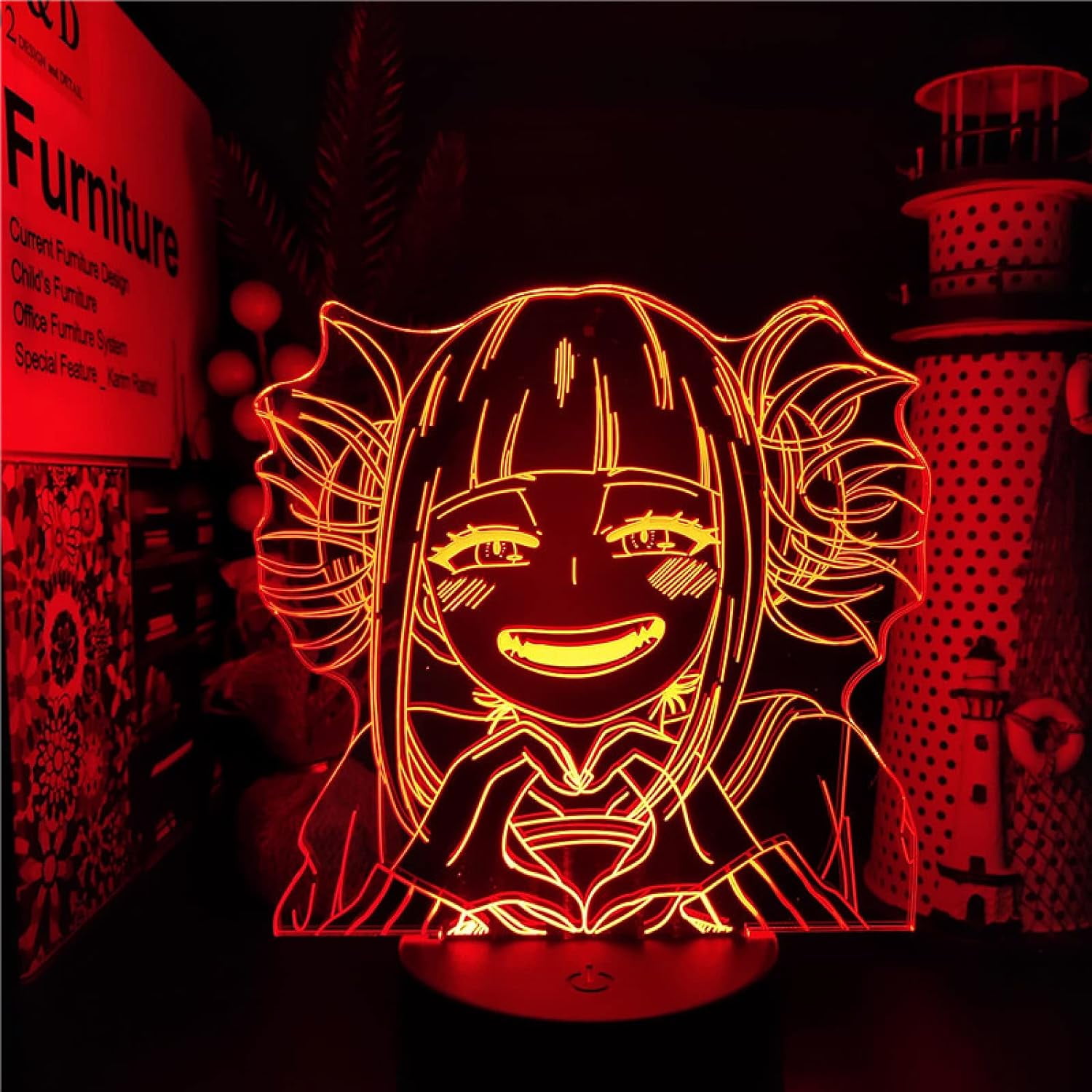 YSITIANNA Academia Himiko Toga 3D LED Anime LAMP Cross My Body Visual ...
