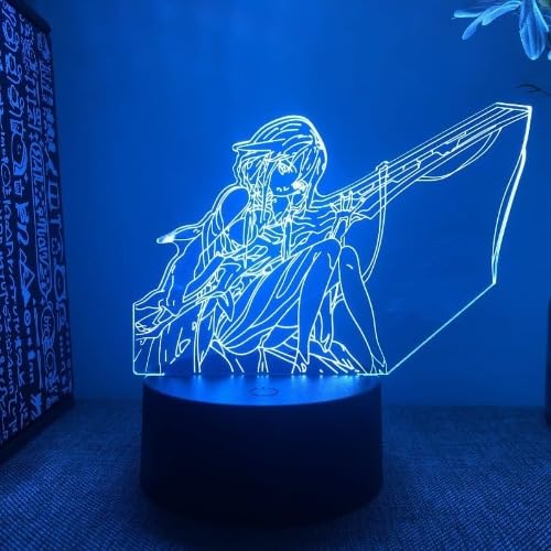 YSITIANNA Anime 3D Night Light 16 Colors Changing Touch & Remote ...