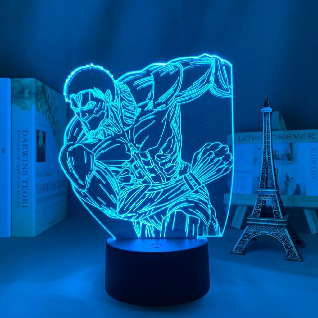 YSITIANNA Attaok on Titcn Anime 3D Night Light 16 Colors Changing Touch ...