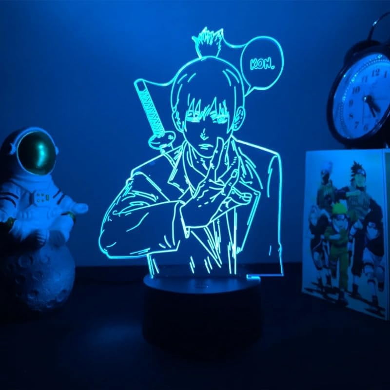 YSITIANNA Chainsaw Man Anime 3D Night Light 16 Colors Changing Touch ...