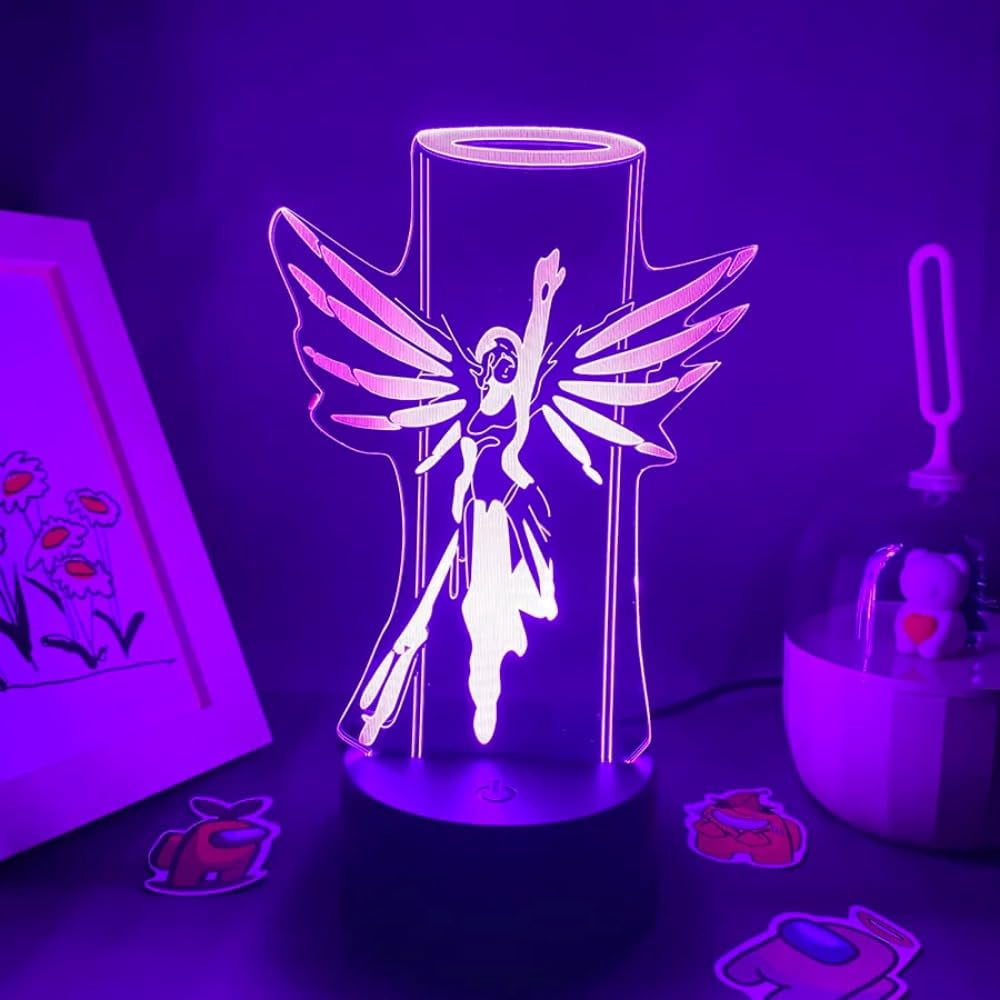YSITIANNA Game Overwatches Figure Anime 3D Night Light for Boy 16 ...