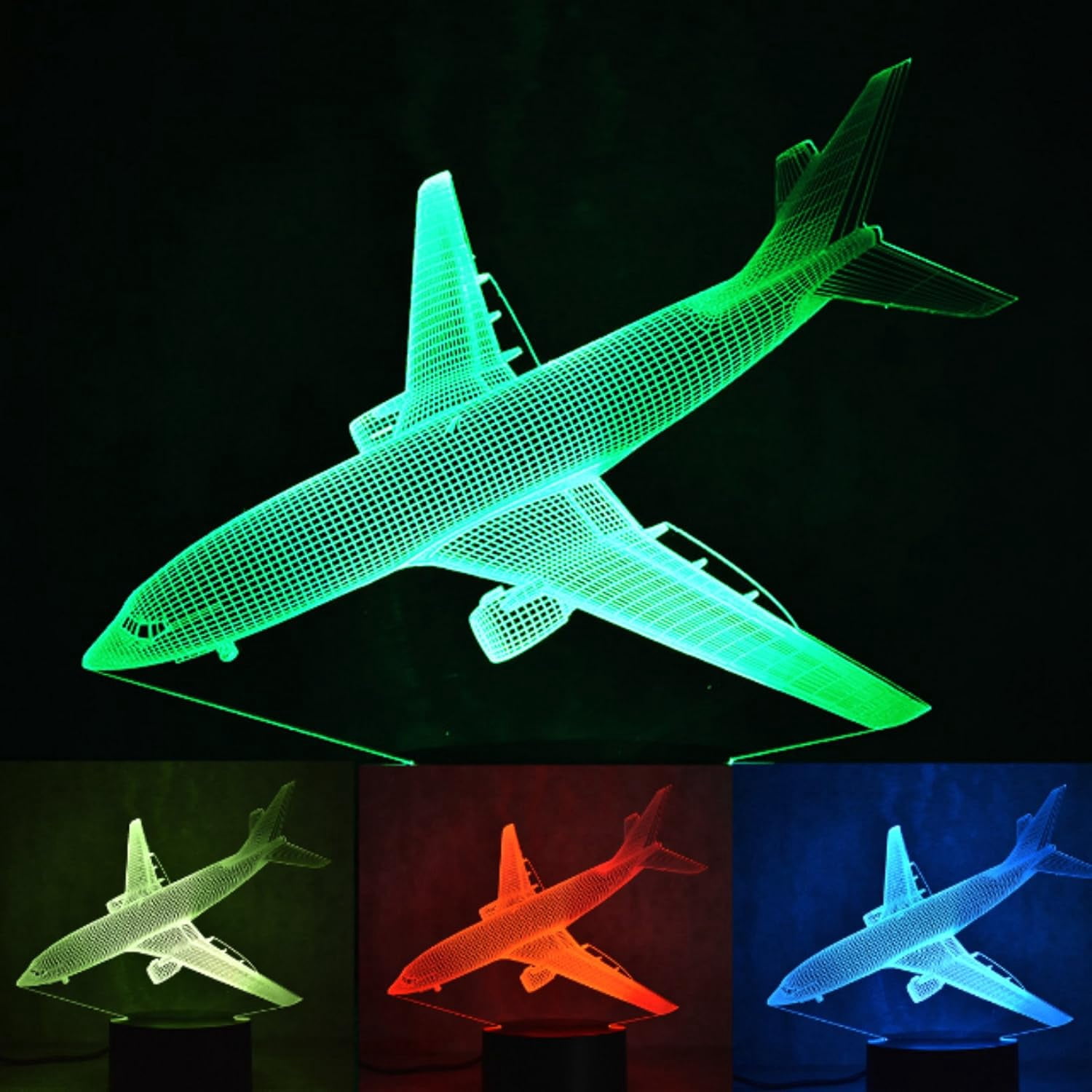 YSITIANNA New 3D Aircraft Plane Night Light Touch Switch Table Desk ...