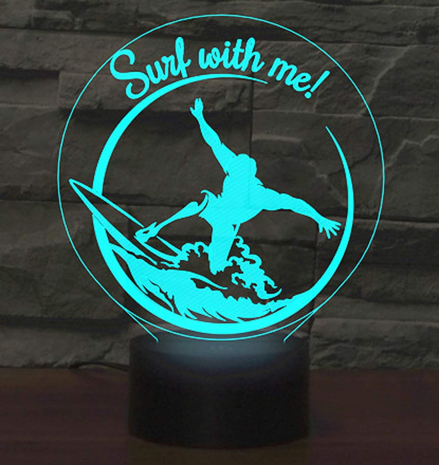YSITIANNA Night Light Bedside Table Lamp,3D Optical Illusion Desk Lamp ...