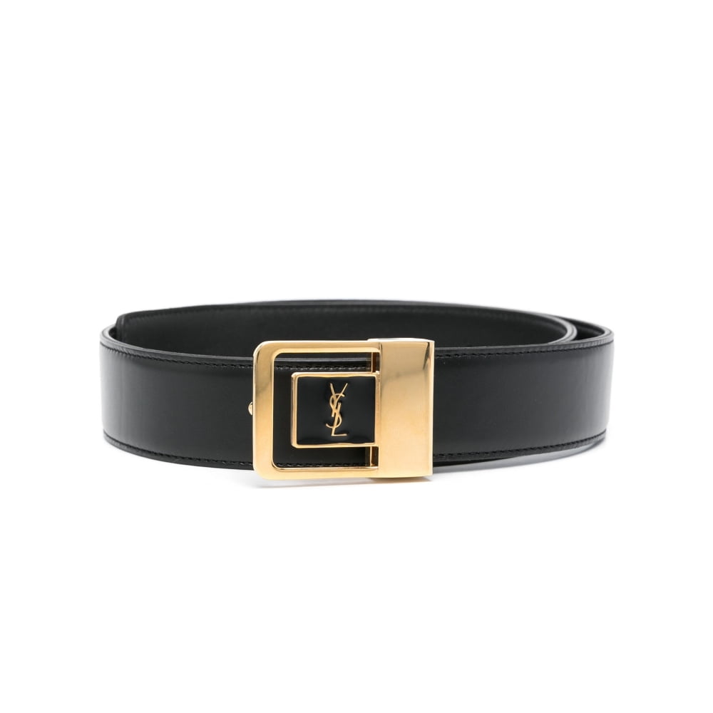 YSL Belt Width 2cm Length 115cm Black YSL Belt Men Gold and Black ...