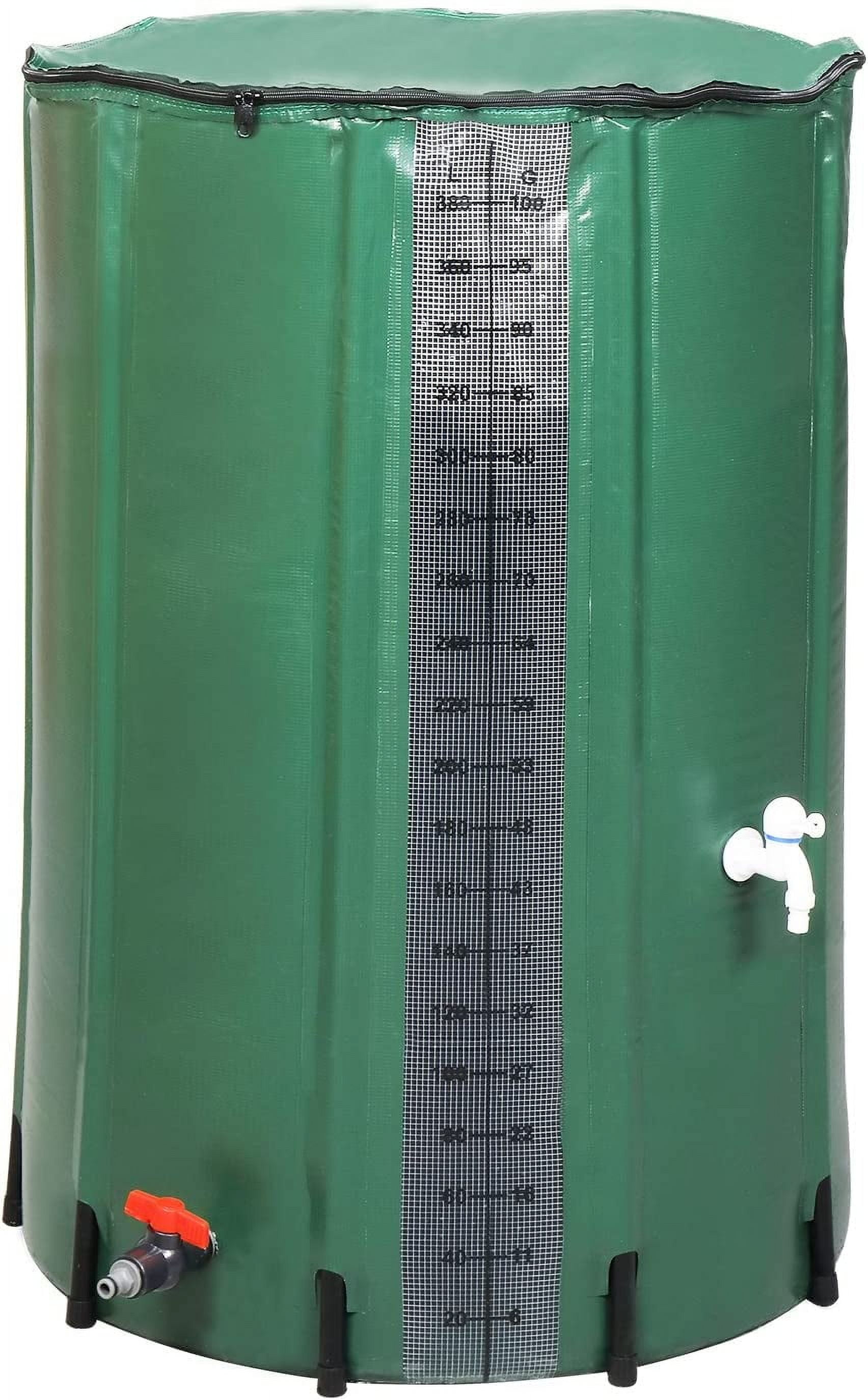 YSMW 100 Gallon Collapsible Rain Barrel with Volume Mark, Rainwater ...