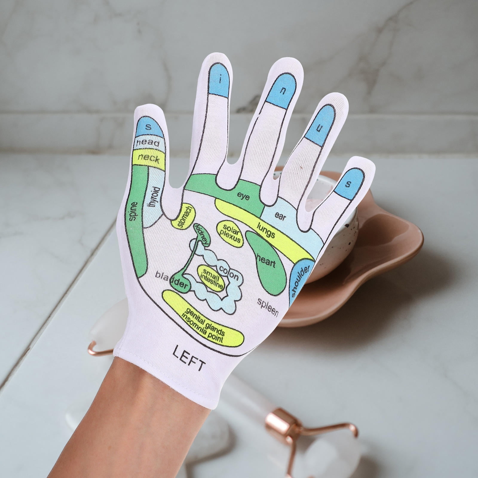 YSNOOWE 1 Pair Hand Reflexology Gloves With Elastic Fiber And Spandex ...