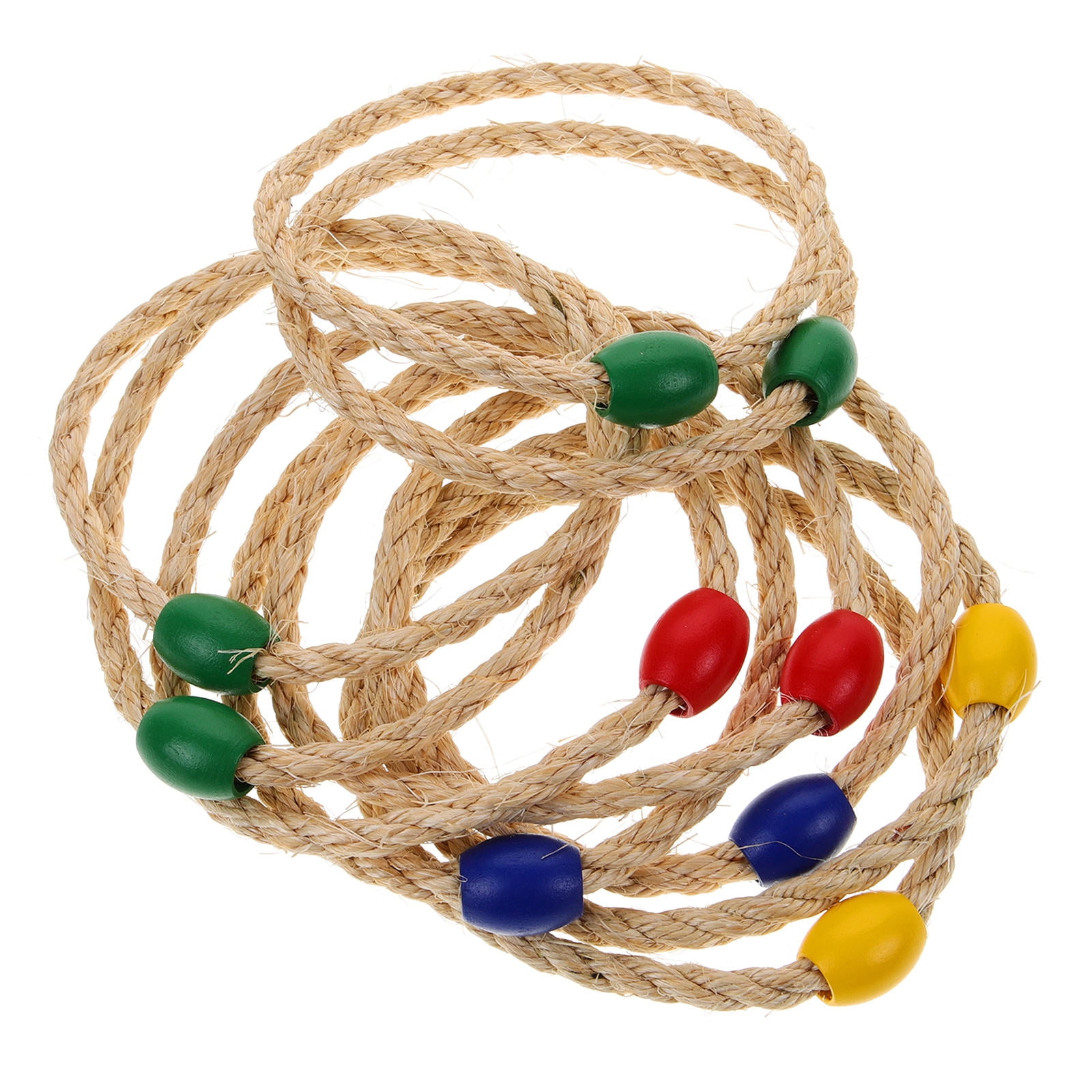 YSNOOWE 10Pcs Kids Ring Toss Game Set for Family Games Wood Rope ...