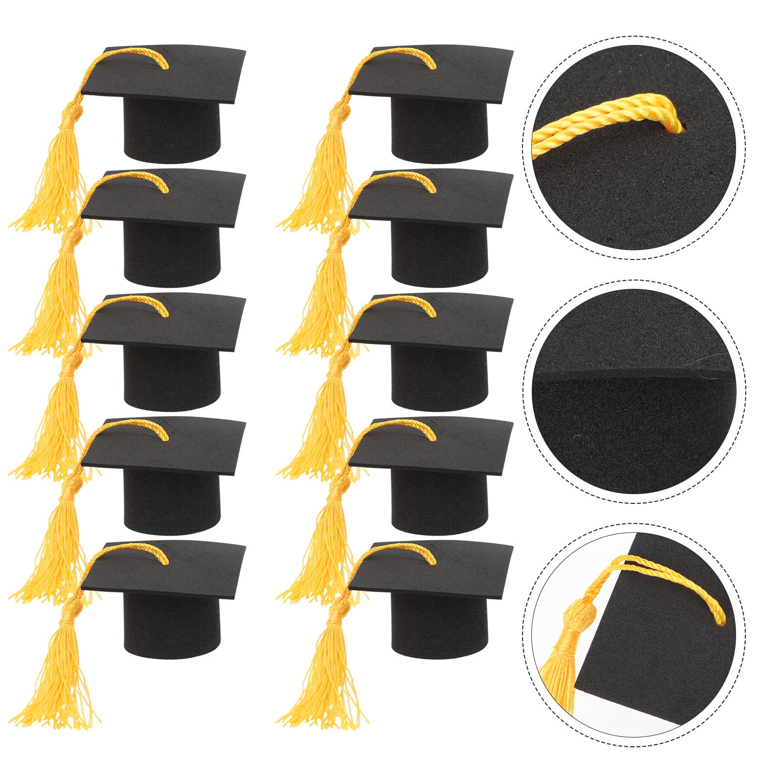 YSNOOWE 10Pcs Small Graduation Cap For Cake In Mini Trencher Cap Shape ...