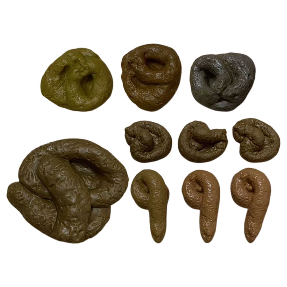 YSNOOWE 10Set Pranks Feces Shaped Fake Poop for April Fools Day and Parties PVC EVA Linen ...