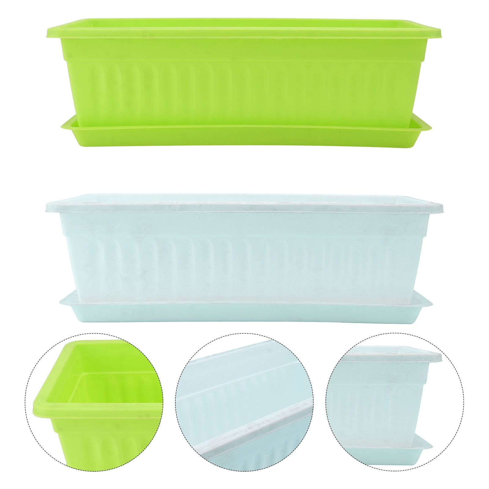 YSNOOWE 2 Sets Durable Anti-pressure Vegetable Planters Square Plastic ...