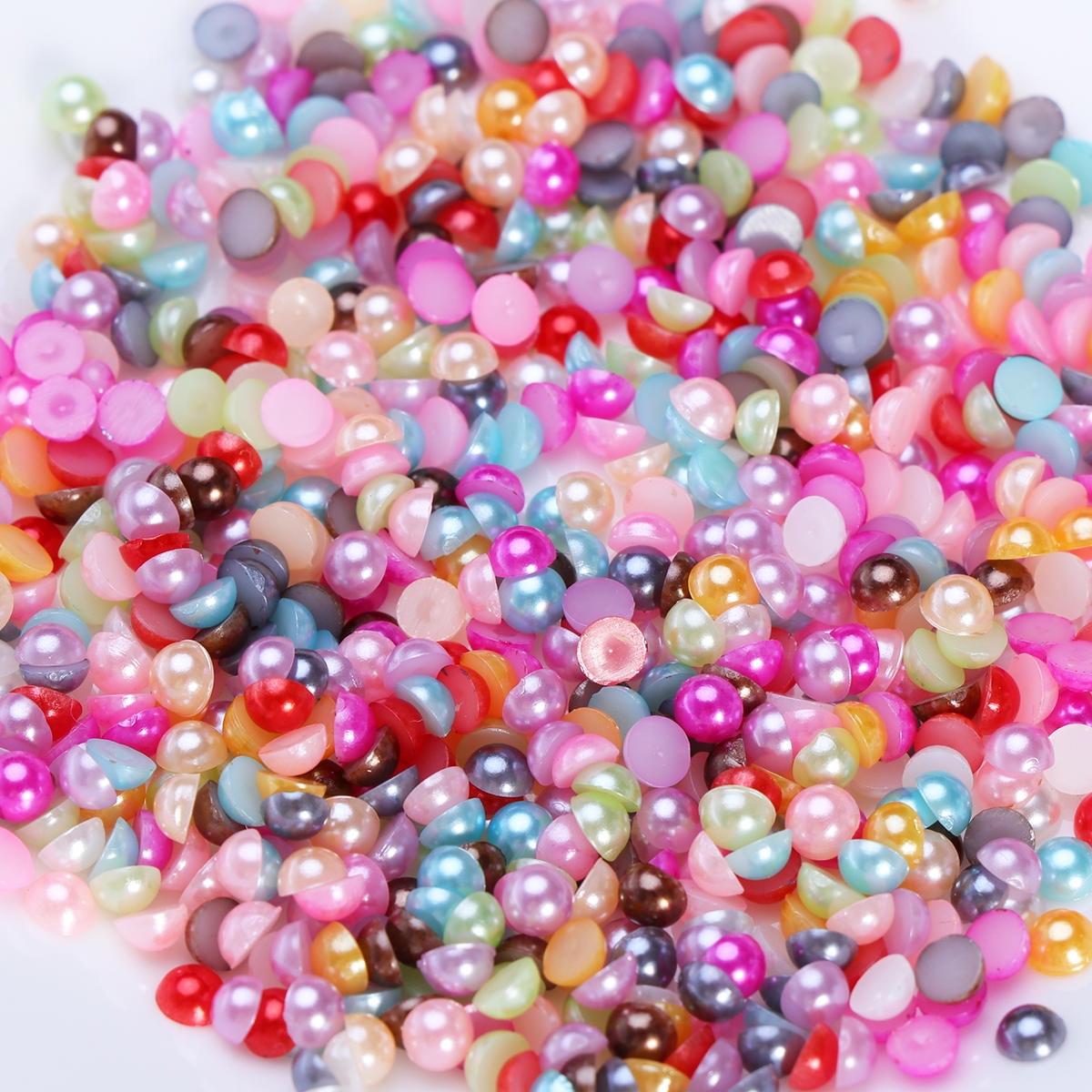 YSNOOWE 2000Pcs 4mm Half Round Pearls Assorted Color for Jewelry and ...