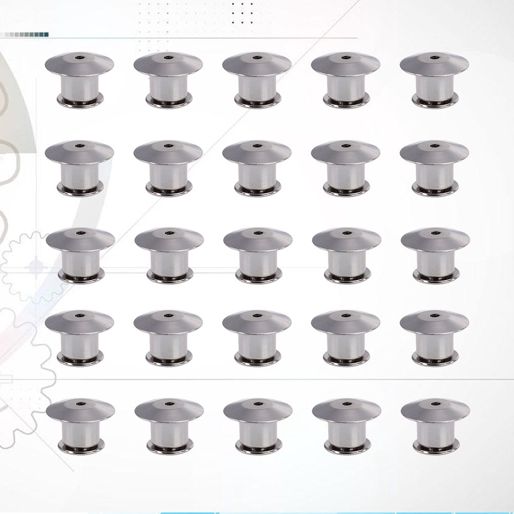 YSNOOWE 25-Pcs Pin Backs for Wearing on Hats and Vests Silver Metal ...