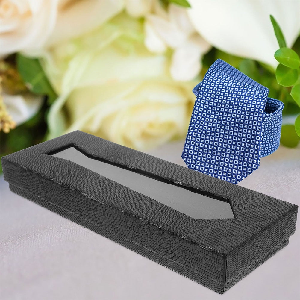 YSNOOWE 2Set Black Cardboard Tie Boxes for Men's Neckties Rectangular ...